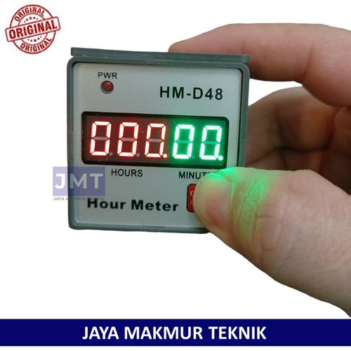 Jual Hour Meter Digital HM-D48 Meter Jam Digital HM D48 Pengukur Jam Digital HMD48 1Phase 220VAC ...