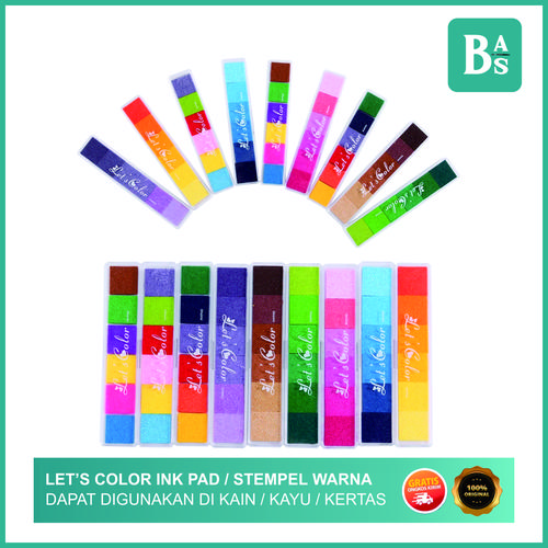 Jual Let's Color Ink Stamp Pad Set 6 / Tinta Stempel Warna-Warni / Bisa ...