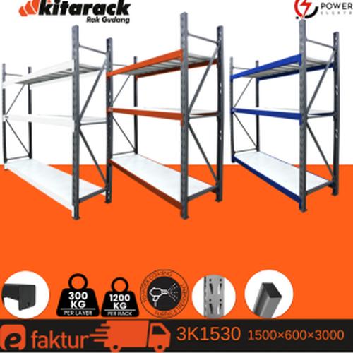 Jual RACK GUDANG BESI 1,5 METER T 3 METER RACK GUDANG BESI - Merah, 4 ...