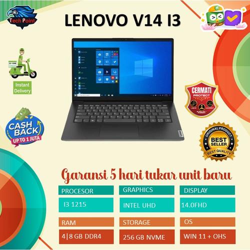 Promo Laptop Lenovo V14 G3 Core i3 1215U 8GB 256GB Iris Xe 14" Full HD - 4/256 Win11 pro, Paket ...