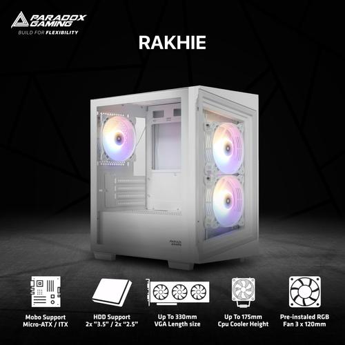 Jual Paradox Gaming Rakhie White Edition TG M-ATX ITX Case Casing PC ...