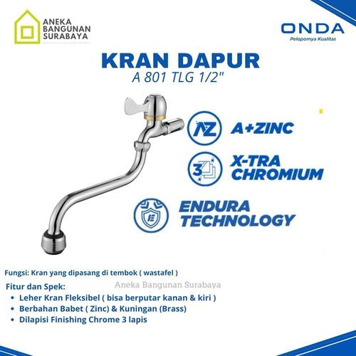 Jual Kran dapur ONDA A 801 TLG ½ " keran flexible cuci piring A801TLG ...