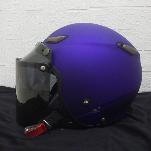 Jual JPN 07 helm bogo retro klasik polos sni dewasa warna biru navy ...