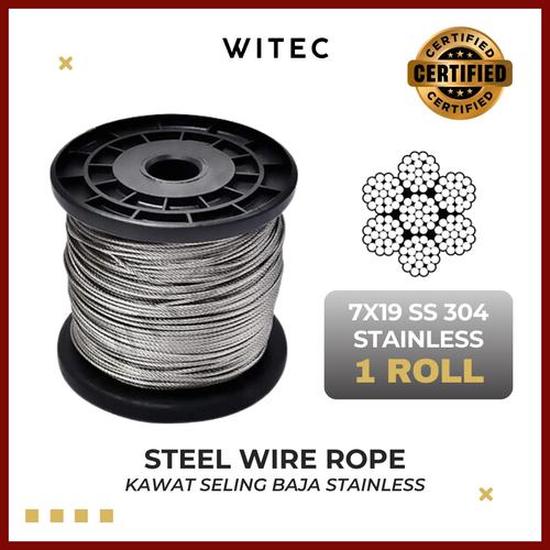 Jual 1 ROLL 7x19 Kawat Seling Stainless SS 304 Steel Wire Rope - 2mm x 1000mtr - Kab. Tangerang ...