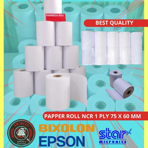 Jual KERTAS KASIR dot matrix ukuran 75x60/1 ply /1 SLOP /10 ROLL - Kota ...