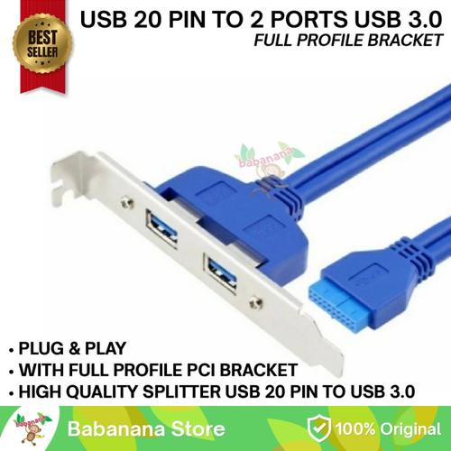 Jual 20 PIN USB 3.0 PCI 20PIN MOTHERBOARD SPLITTER CABLE KABEL CABANG 1 ...