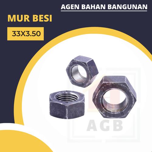 Jual Mur Besi / Hex Nut Warna Hitam M33 x 3.50 K50 - Jakarta Utara ...