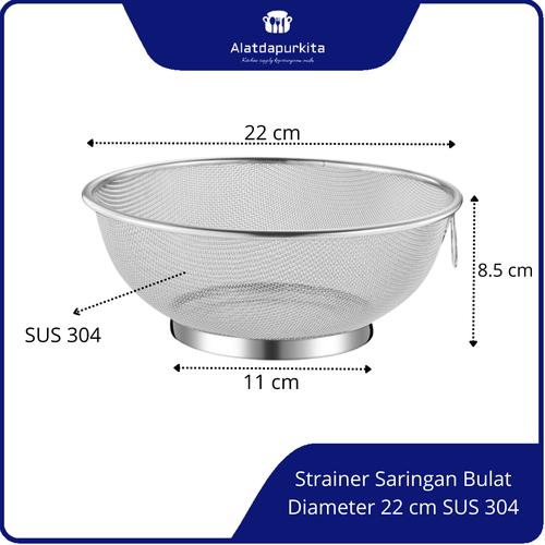 Jual Saringan Strainer Peniris Stainless 304 Ukuran 18 20 22 cm ...
