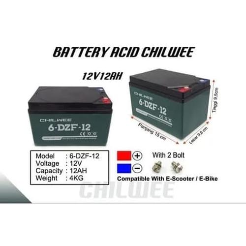 Jual AKI SEPEDA LISTRIK 12V 12AH KERING CHILWEE 6-DZF-12 MURAH - Chilwee - Jakarta Barat ...