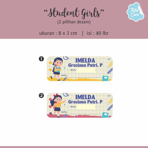 Jual PO label sticker nama utk buku pelajaran tema : STUDENT (isi 50 ...