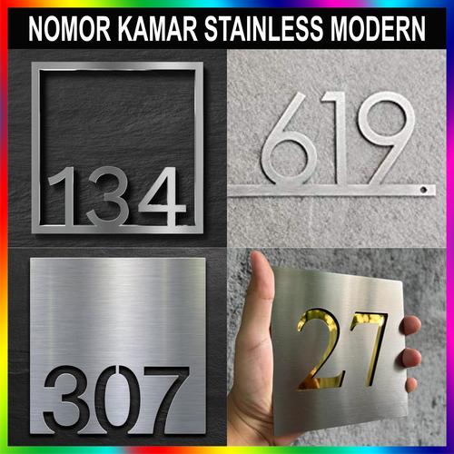 Jual Nomor Kamar Ruangan Hotel Kost Stainless Steel Modern Eksklusif ...