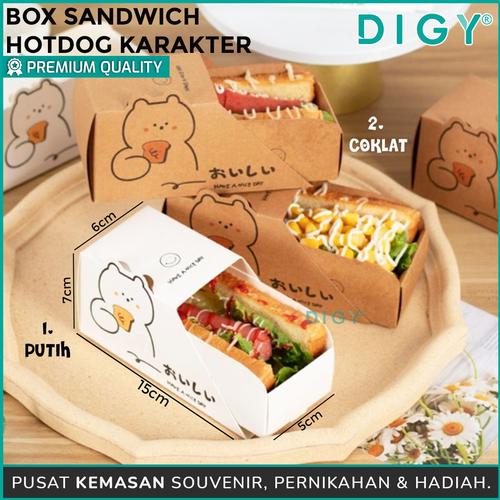 Jual ISI 3PCS Box Sandwich hotdog Karakter + plastik pembungkus motif - Putih - Jakarta Barat ...