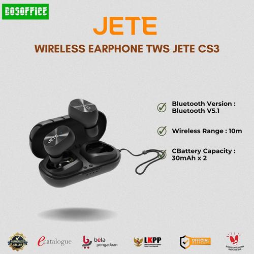 Jual ORIGINAL WIRELESS EARPHONE TWS JETE CS3 KEKINIAN - Jakarta Barat - BosOffice Store | Tokopedia