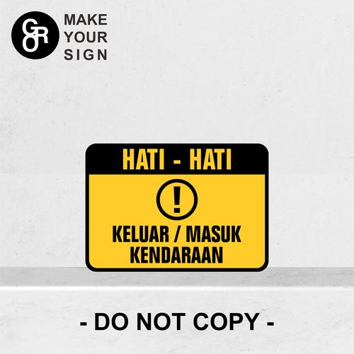 Promo Rambu Plat Alumunium/Plang/ Hati Hati Keluar/Masuk Kendaraan 35cm ...