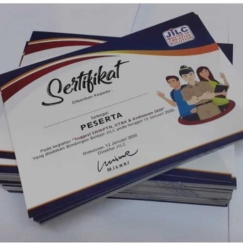 Jual Cetak Sertifikat A3 - Cetak Piagam A3 Custom Full Colour untuk ...