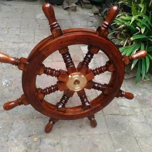 Jual Setir Kapal kayu 85CM bahan Kayu Jati - Setir kapal kayu Jati ...