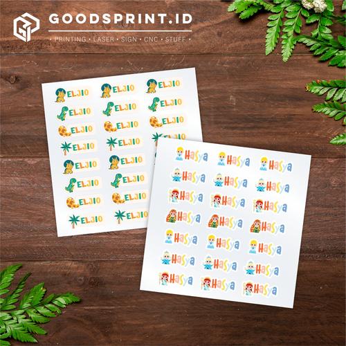 Jual Stiker Label Nama Anak Waterproof Sticker Vinyl Lucu Label Nama ...