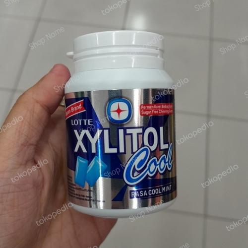 Jual Lotte XYLITOL COOL chewing gum botol permen SUGAR FREE Cool Mint ...