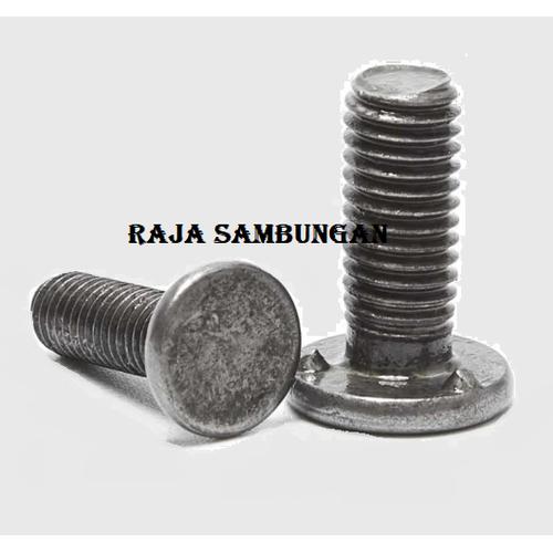Jual Baut Las M 8 x 30 mm Kepala Bulat Gepeng Datar Piring Welding Bolt ...
