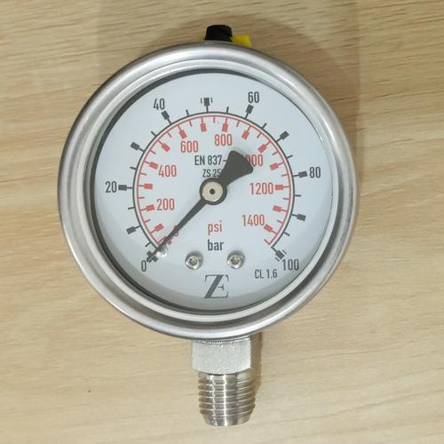Jual Pressure Gauge 2.5 inch, Full ss Bottom 0 - 100bar/psi. ¼ Npt. Zeigen - Jakarta Barat ...