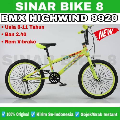 Jual Sepeda Anak Laki BMX HIGHWIND 9920 Ukuran 20 Inch Rem V-Brake Ban 2.40 Usia 8-11 Tahun ...