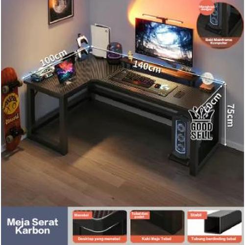 Jual [TERMURAH] Meja Gaming Komputer / Laptop Shaped L Minimalis ...