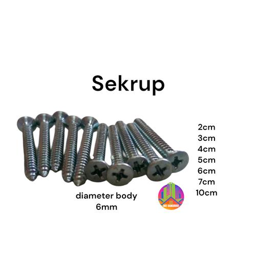 Jual sekrup putih Fh + sekrup kayu sekrup tembok 2 3 4 5 6 7 10 cm ...