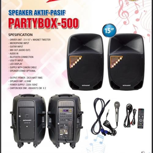 Jual Speaker aktif pasif Minami partybox 500 original 15 inch - Jakarta ...