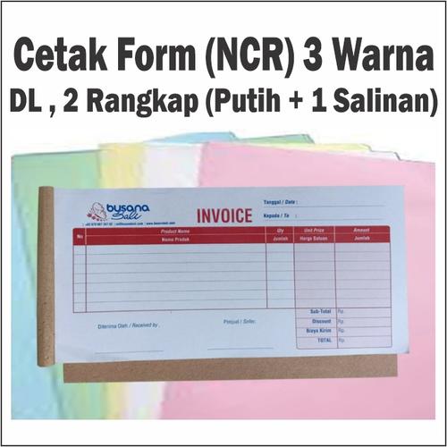 Jual Cetak Form (NCR) 3 Warna, Ukuran DL atau 1/3 F4 , 2 Rangkap (Putih ...