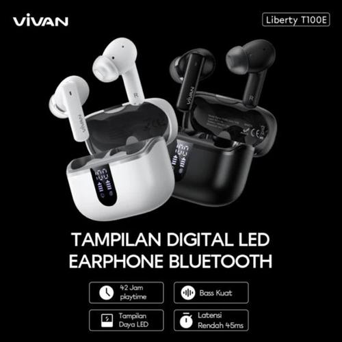Jual Vivan ENC TWS Liberty T100E with Display Powerfull Bass - Putih ...