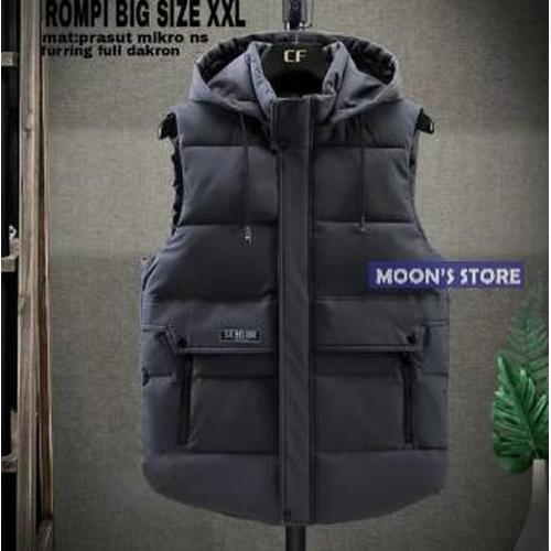 Jual BARU! Jaket Puffer / Vest Hoodie Polos Lengan Pendek Ukuran M-XL ...