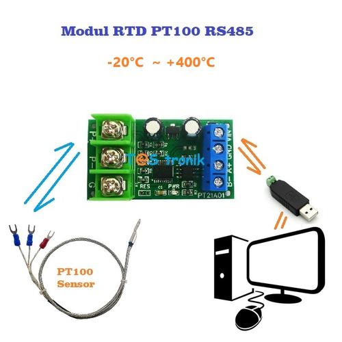 Jual RTD PT100 Transmitter RS485 Modbus RTD Modul Temperature Sensor RS485 - Kab. Bandung ...