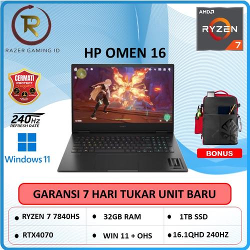 Jual HP OMEN 16 RYZEN 7 7840HS RTX4070 RAM 32GB SSD 1TB WINDOWS 11+OHS ...