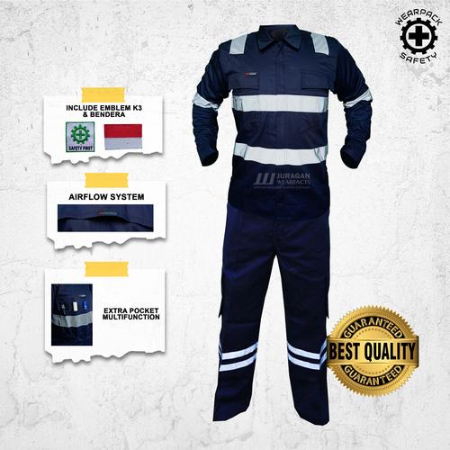 Jual Baju Proyek Setelan Merk Juragan Wearpack Warna Biru Navy - Kab ...