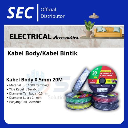 Jual Kabel Body/Kabel Bintik 0,5mm Panjang 20 Meter Untuk Kelistrikan ...