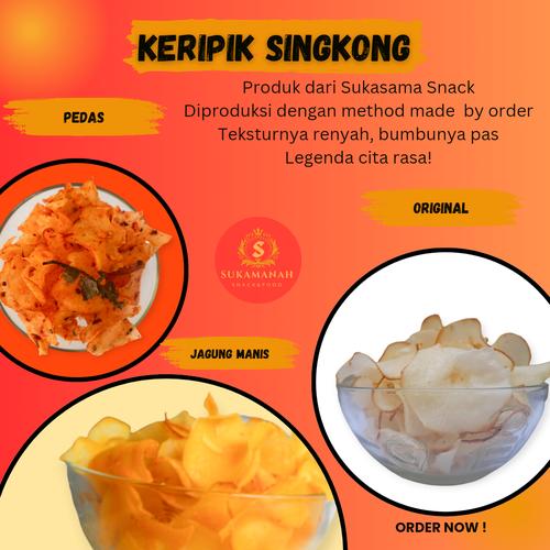 Jual Sukamanah Snack Keripik Singkong Pedas 500 gr 1 kg Teksturnya Renyah Gurih Pedasnya Bikin ...