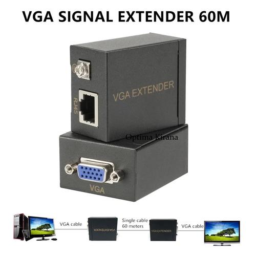Jual VGA EXTENDER PASSIVE via SINGLE KABEL LAN UTP RJ-45 CAT 5E/6 60M ...