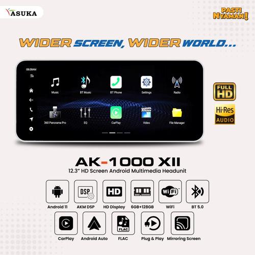 Jual Asuka AK 1000 XII AK1000 Head unit Android Wide Screen 6/128GB ...
