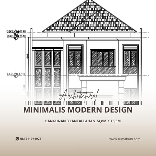 Jual Desain Rumah Minimalis Modern Bangunan 3 Lantai Lahan 34,8m x 15,5m - Kota Tangerang ...