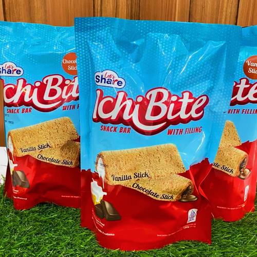 Jual Lets share ICHI BITE Snack bar with filling vanila / coklat 100 ...