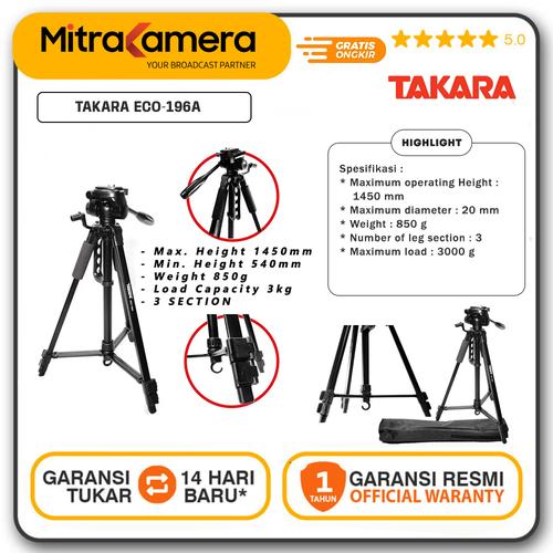 Jual TAKARA ECO-196A Photo / Video Professional Light Weight Tripod ...
