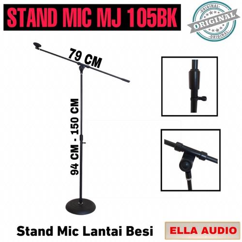 Jual Stand Microphone panggung Tatakan Bulat Full Besi Hitam with Boom ...