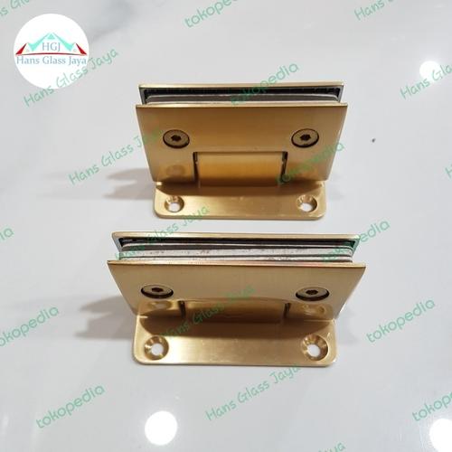 Jual Engsel pintu kaca kamar mandi/shower hinge kaca tembok Gold ...