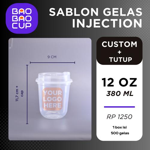 Jual Sablon Cup Injection 12 oz/380 ml +lid dan cc - Kota Tangerang - BaoBaoCup | Tokopedia