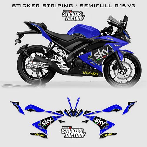 Jual STIKER STICKER STRIPING YAMAHA R15 V3 / MOTIF 10 / R15 MOTIF ...