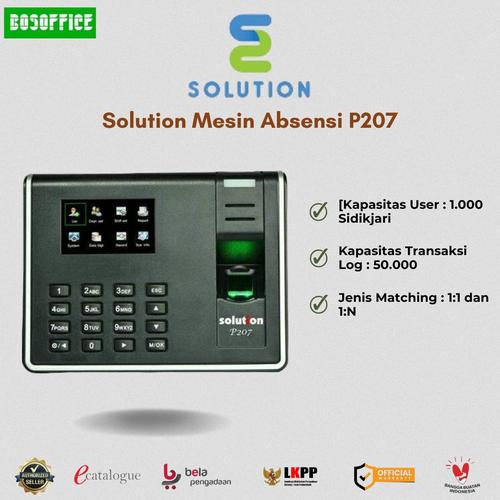 Jual Solution Mesin Absensi P207 Sidik Jari elektronik kantor - Jakarta ...