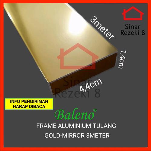 Jual Frame Aluminium Tulang Gold Mirror Baleno / Profil Lis Lemari ...