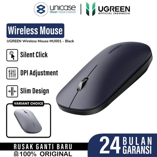 Promo Wireless Mouse Laser UGREEN Portable Slim 2.4GHz Silent Mac Windows - MU001 Black ...