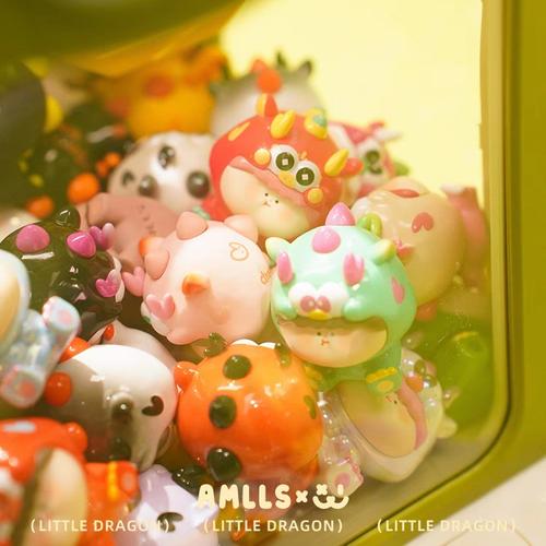 Jual Amlls Dragon Mini Beans Series Figures - Blind Box Kacang - Orange ...