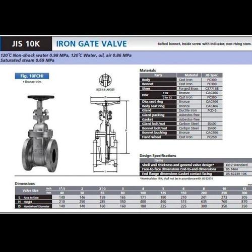 Jual ST Gate Valve KITZ 4 inch fchi cast iron jis 10k - Jakarta Pusat - Tama Garasi co. | Tokopedia